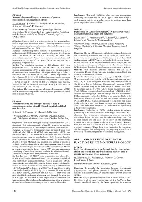 Pdf Op30 09 Perinatal Outcome And Timing Of Delivery In Type Ii Monochorionic Twins With