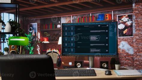 Ai Llm Chatbot Software Interface On Pc In Home Office Showing Virtual