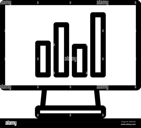 Monitor With Analytics Diagram Icon Editable Bold Outline Design Vector Illustration Stock