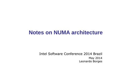 Pdf Notes On Numa Architecture Dokumen Tips