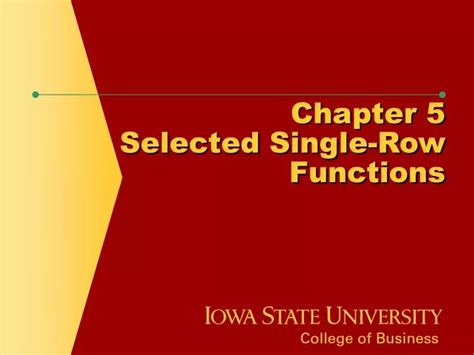 Ppt Chapter 5 Selected Single Row Functions Powerpoint Presentation