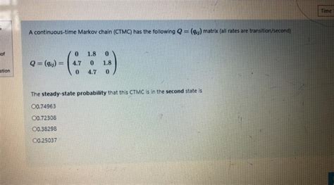 solved time a continuous time markov chain ctmc has the