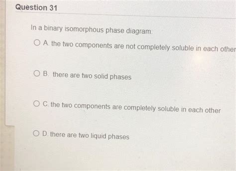solved question 31 in a binary isomorphous phase diagram o