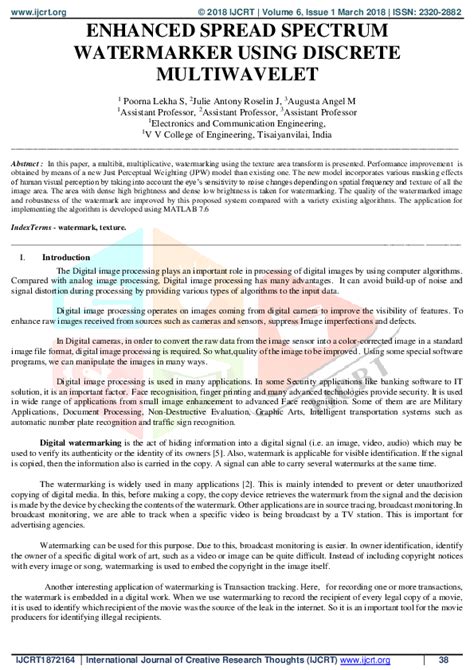 Pdf Enhanced Spread Spectrum Watermarker Using Discrete Multiwavelet