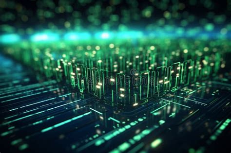 Binary Code Waves Depict Data Flow Digital Security In Internet Technology Stock Illustration