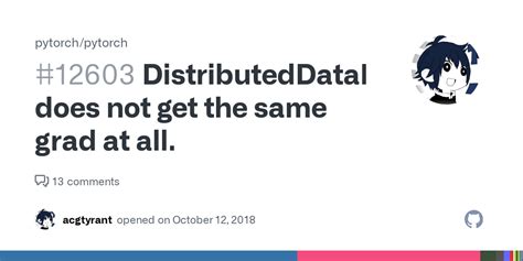 distributeddataparallel does not get the same grad at all · issue 12603 · pytorch pytorch · github