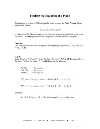 Equation Plane PDF