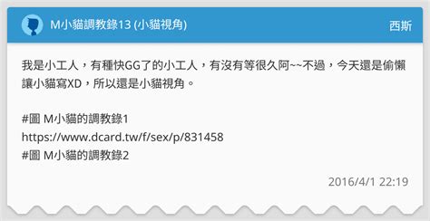 M小貓調教錄13 小貓視角 西斯板 Dcard