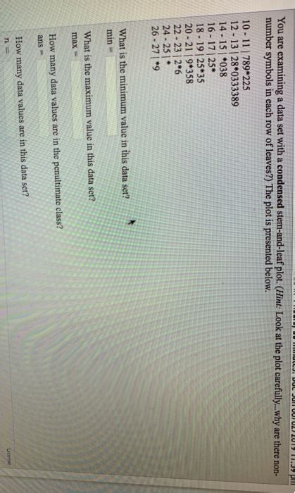 Solved You Are Examining A Data Set With A Condensed