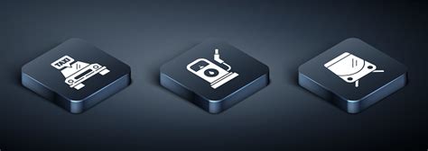 아이소 메트릭 택시 자동차 트램 및 철도 및 휘발유 또는 주유소 아이콘을 설정합니다 벡터 3차원 형태에 대한 스톡 벡터 아트 및 기타 이미지 Istock