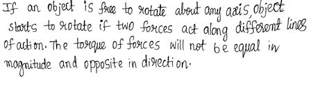 Suppose Just Two External Forces Act On A Stationary Rigid Object And The Two Forces Are Equal
