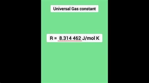 Universal Gas Constant Value Of Universal Gas Constant India Physics Science Shorts Youtube