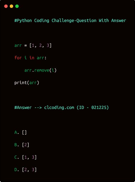 Python Coding Challenge Question With Answer Id 021225 ~ Computer