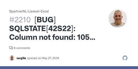 Bug Sqlstate 42s22 Column Not Found 1054 Unknown Column Email In Field List · Issue