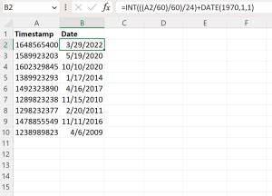 Excel How To Convert UNIX Timestamp To Date
