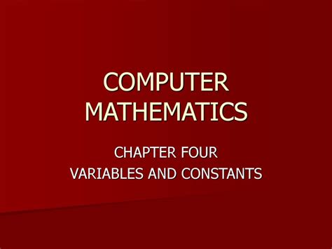 chapter four variables and constants ppt download