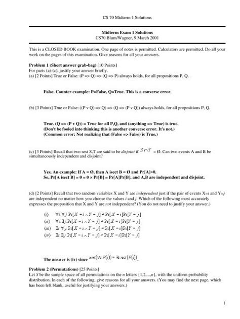 Cs 70 Midterm 1 Solutions Hkn