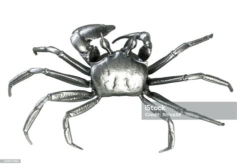 흰색으로 분리된 금속 게 탑 뷰의 3d 렌더링 게에 대한 스톡 사진 및 기타 이미지 게 3차원 형태 강철 Istock