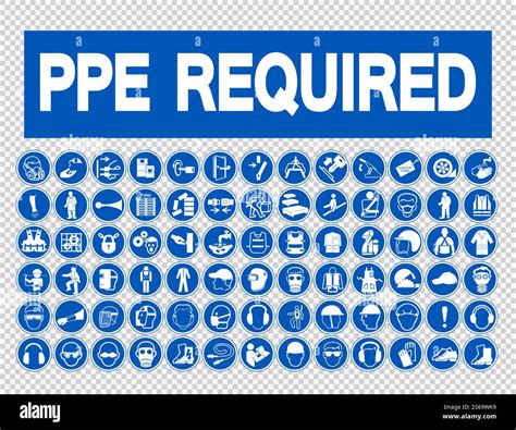 Required Personal Protective Equipment Ppe Symbolsafety Icon Stock