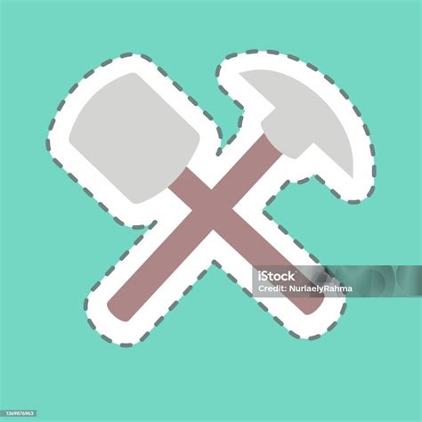 스티커 도구 라인 컷 간단한 일러스트 레이션 인쇄 공지 사항 등에 적합 개선에 대한 스톡 벡터 아트 및 기타 이미지 개선