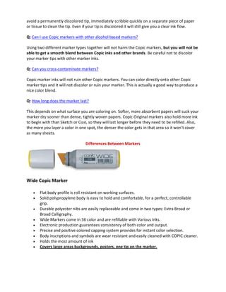The Copic Marker Basics PDF