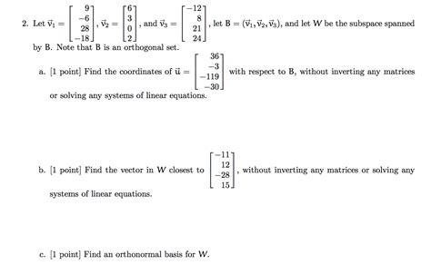 Solved 2 24 9 6 12 6 8 2 Let Vi V2 And V3 Let B Chegg Com