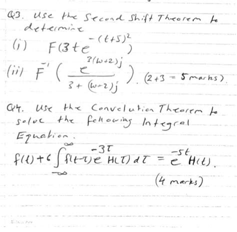 Solved F3te T5 2 3 Q3 Use The Second Shift Theorem