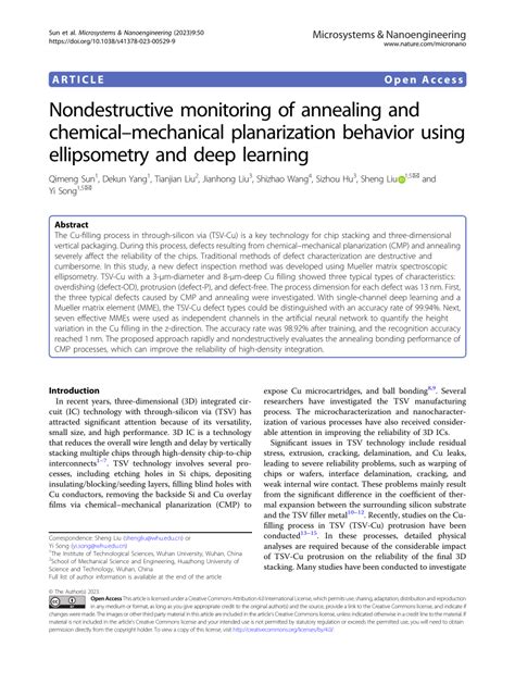 PDF Nondestructive Monitoring Of Annealing And Chemicalmechanical Planarization Behavior