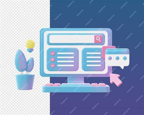 Premium Psd 3d Render Of Gradient Working On Computer Illustration Icons For Ui Ux Web Mobile