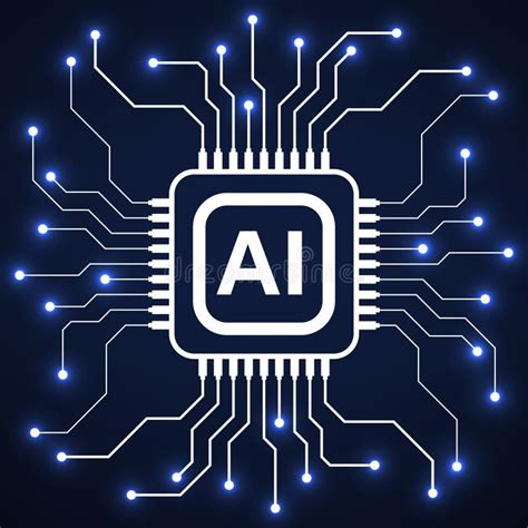 Artificial Intelligence With Circuit Board Smart Network Digital Technology Stock Illustration