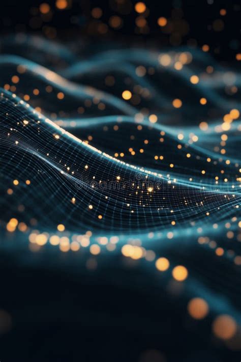 Abstract Waves Of Light With Bokeh Effects In Dark Background Stock Image Image Of