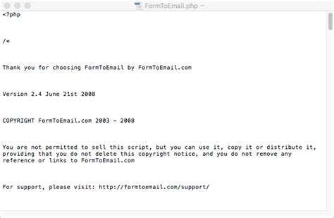Instructions For Setting Up A Simple Php Email Form