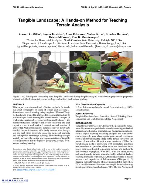 PDF Tangible Landscape A Hands On Method For Teaching Terrain Analysis