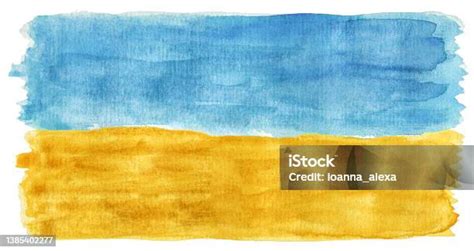 우크라이나 국기의 색상의 파란색 노란색 직사각형 수채화 배경 0명에 대한 스톡 사진 및 기타 이미지 0명 개념 국가 관광명소 Istock