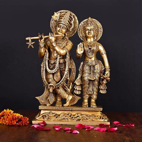 Brass Radha Krishna Idol 12 Inch Vedansh Craft