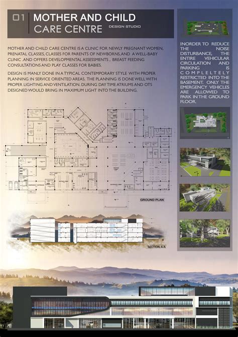 Hospital Design Architecture With Windows And Balconies