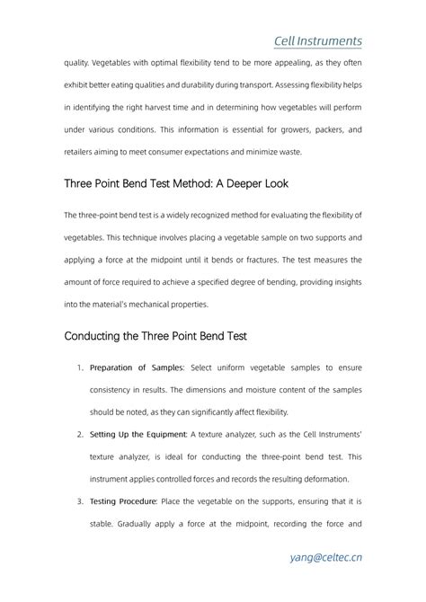 Ppt Vegetable Flexibility Test Understanding The Three Point Bend Test Method Powerpoint