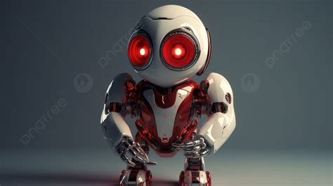 Adorable Ai Robot With A Red Heart In 3d Rendering Background 3d Robot Robot Mascot Cyborg