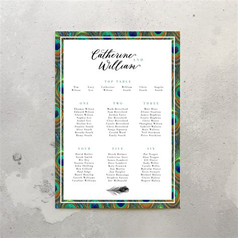 Peacock Table Plan Designed By Joe