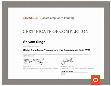 Shivam Kumar Singh On Linkedin Oracle University Compliance Training Oracleuniversity