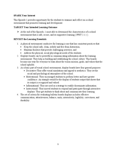 Fs 1 Ep 1 3 Pdf Learning Classroom