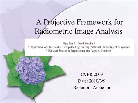 ppt a projective framework for radiometric image analysis powerpoint