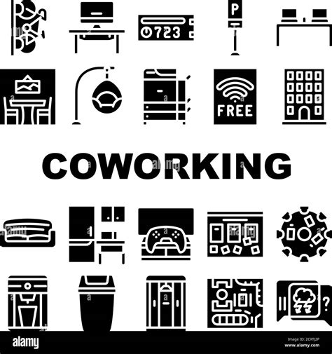 Coworking Work Office Collection Icons Set Vector Stock Vector Image And Art Alamy