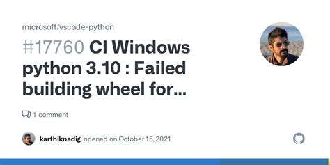 Ci Windows Python 310 Failed Building Wheel For Pandas · Issue 17760 · Microsoftvscode