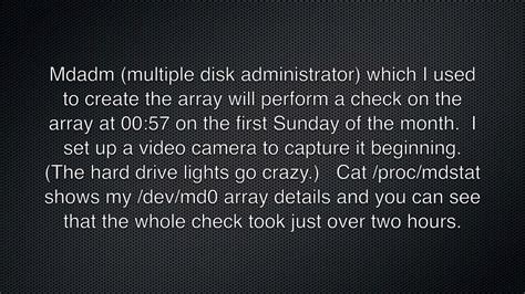 Mdadm Scheduled Raid1 Check Youtube