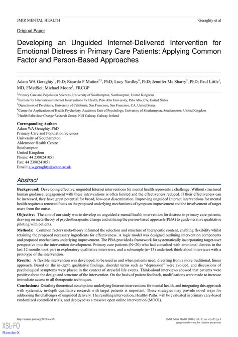 Pdf Developing An Unguided Internet Delivered Intervention For
