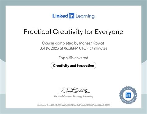 mahesh rawat on linkedin certificate of completion