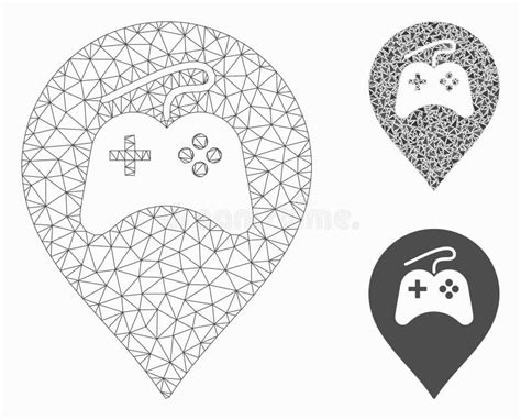 Games Console Vector Mesh Network Model And Triangle Mosaic Icon Stock Vector Illustration Of