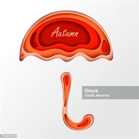 종이 우산 레이어와 그림자 장 마가 개념입니다 현대 종이 컷 스타일 벡터 일러스트 레이 션 흰색 절연 0명에 대한 스톡 벡터 아트 및 기타 이미지 Istock