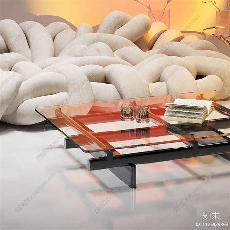 Cassina现代沙发茶几组合3d模型下载【id1125929863】知末3d模型网